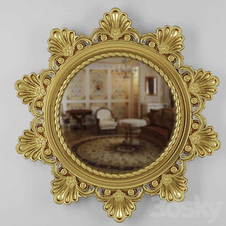 Classic round mirror - Mirror - 3D model