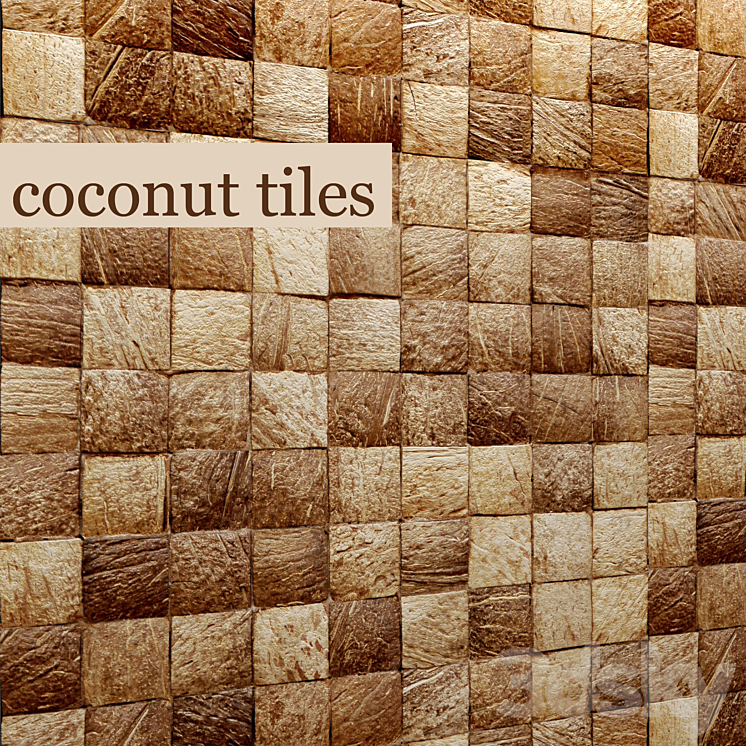 Coconut tiles, panel, eco style, nature decor, wall decor - Other ...