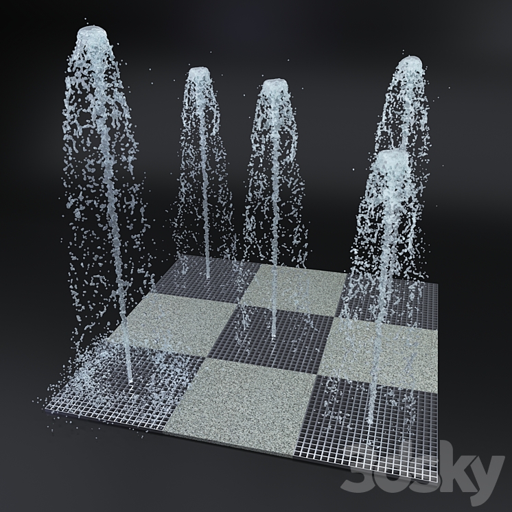 Dry fountain - Urban environment - 3D model