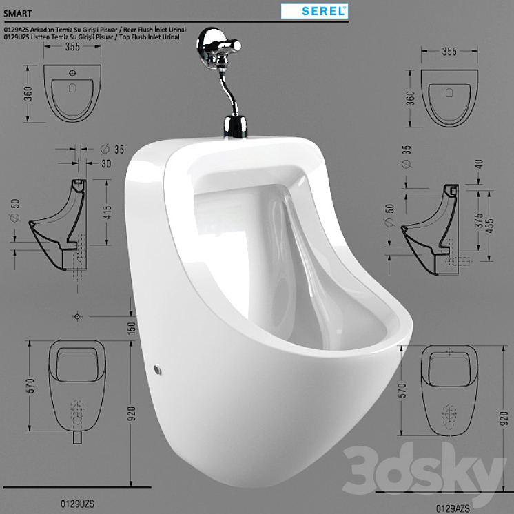 Smart Urinals - Toilet and Bidet - 3D model