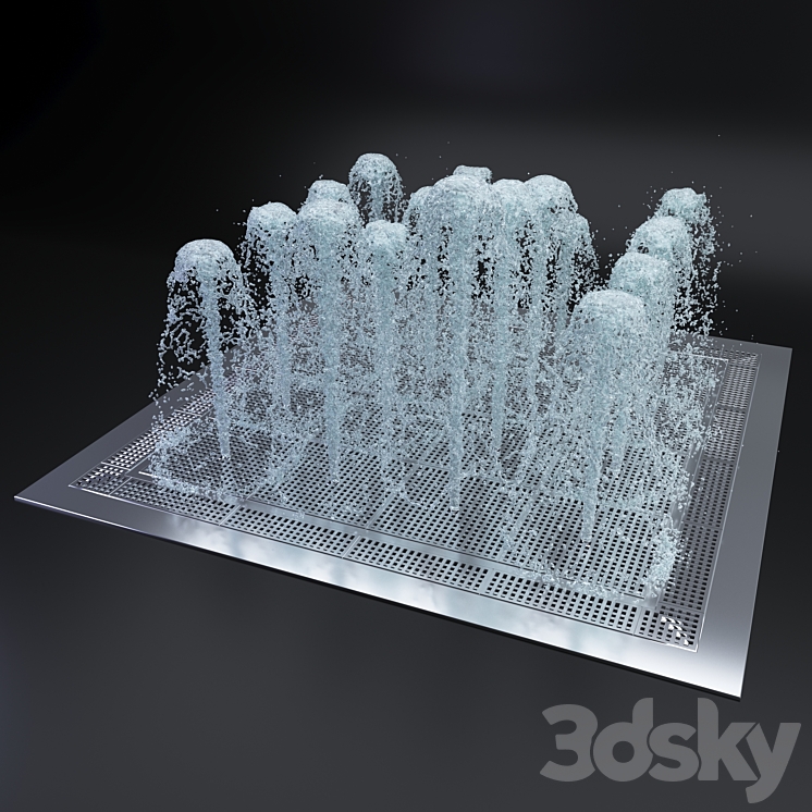 Dry fountain - Urban environment - 3D model