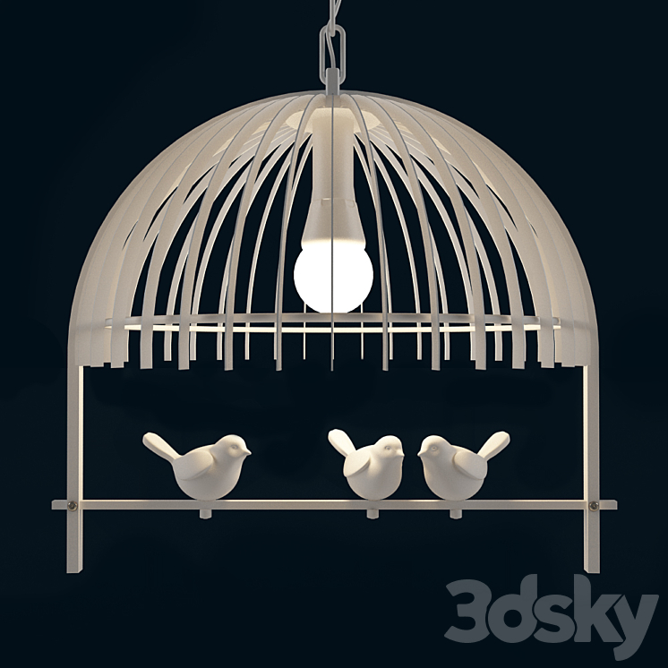 Birds Lamp - Pendant light - 3D model