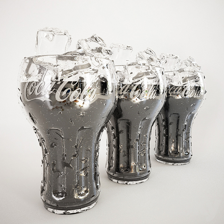 Coca Cola Glass - Food and drinks - 3D model