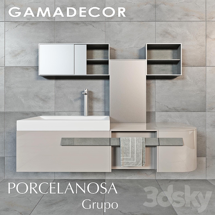 Gamadecor_Flow_Tortola - Bathroom furniture - 3D model