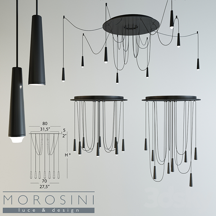 Lamp Morosini Santral LA8 - Pendant light - 3D model