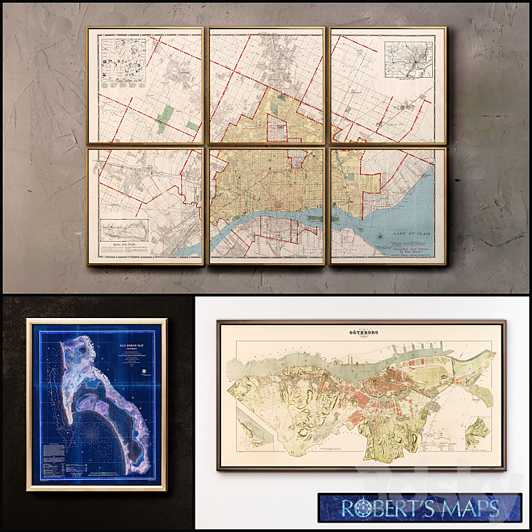 Roberts Maps - set 2 - Frame - 3D model