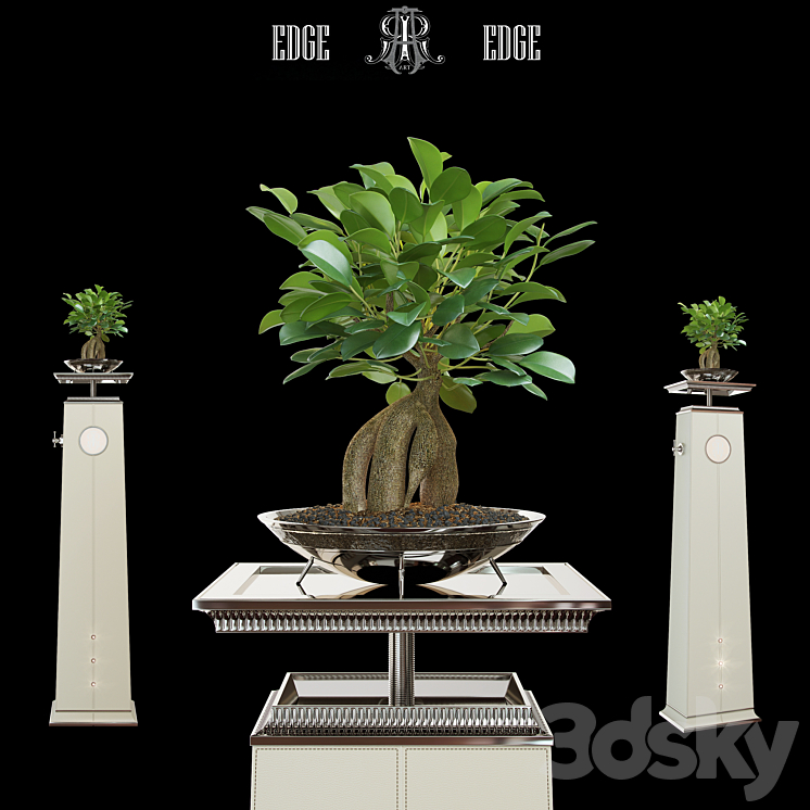 flower stend and ficus ART EDGE - Other decorative objects - 3D model