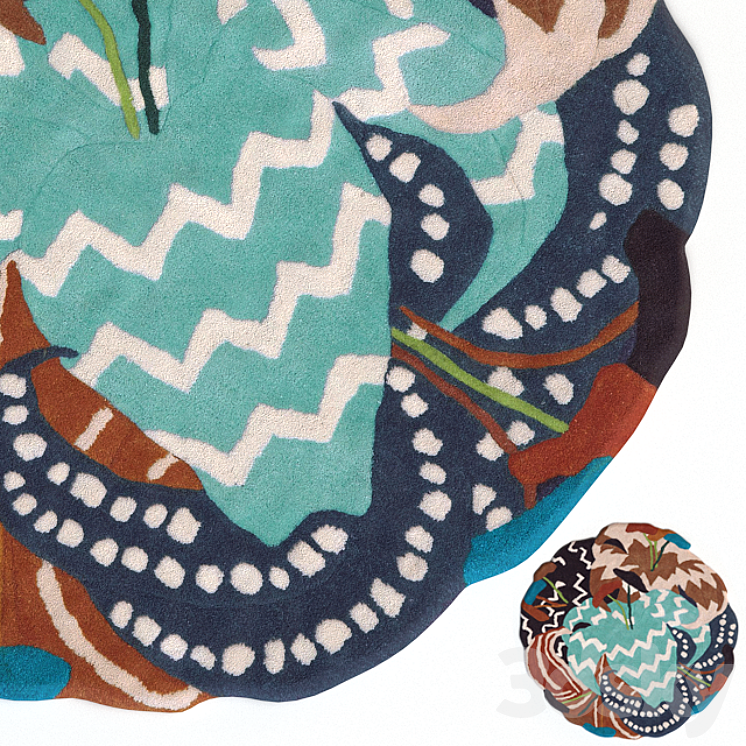 Rug Missoni Home Lilium Rani Round Rug - Carpets - 3D model