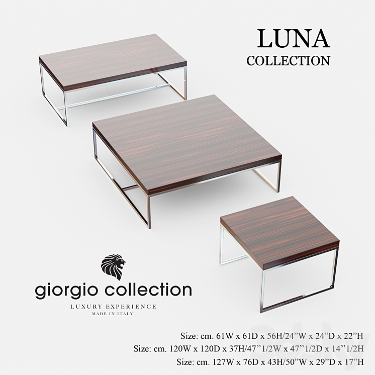 Set coffee tables Giorgio collectio, collection Luna - Table - 3D model