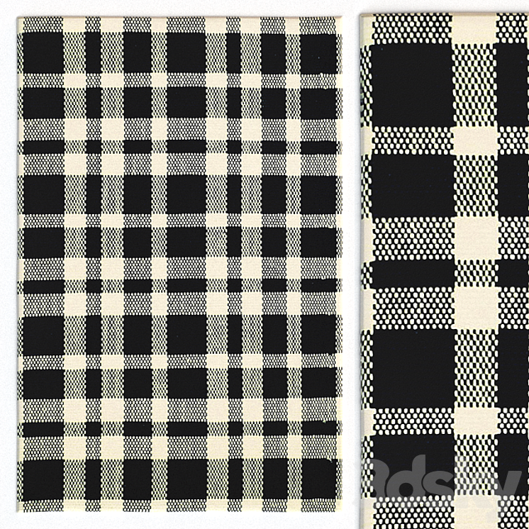 Carpet Dash & Albert Tattersall Black / Ecru Rug - Carpets - 3D model