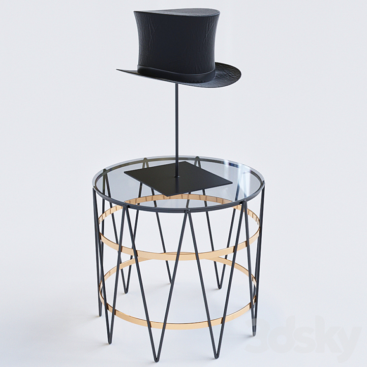 Table with Hat - Other decorative objects - 3D model
