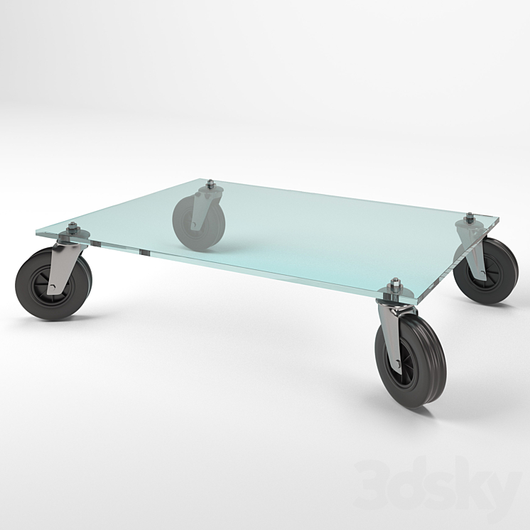 Tavolo con Ruote - Gae Aulenti - Table - 3D model