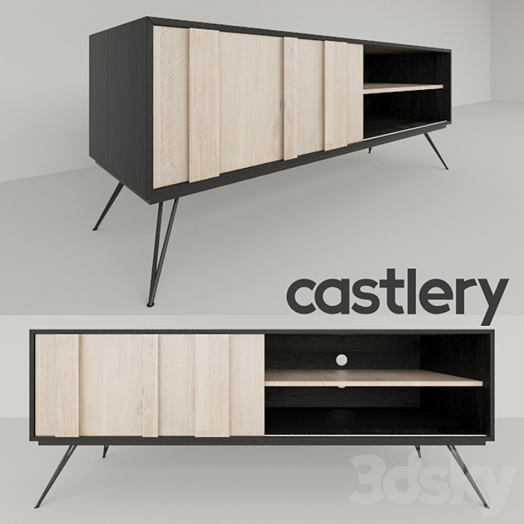 Castlery - Reed TV console 1.5m - Sideboard & Chest of drawer - 3D model