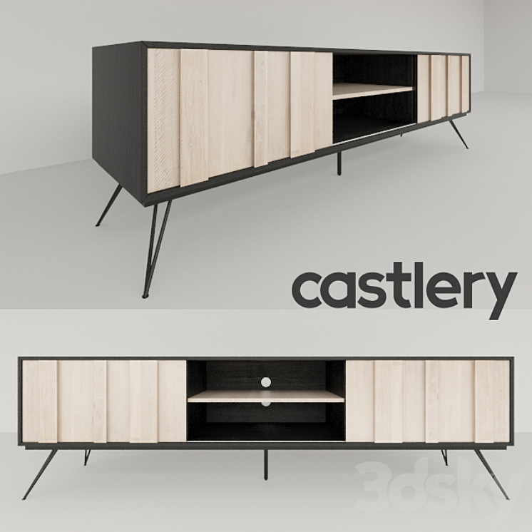 Castlery - Reed TV console 2.0m - Sideboard & Chest of drawer - 3D model