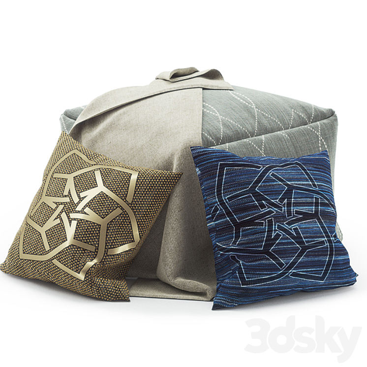 pillow pouf set - Other soft seating - 3D model