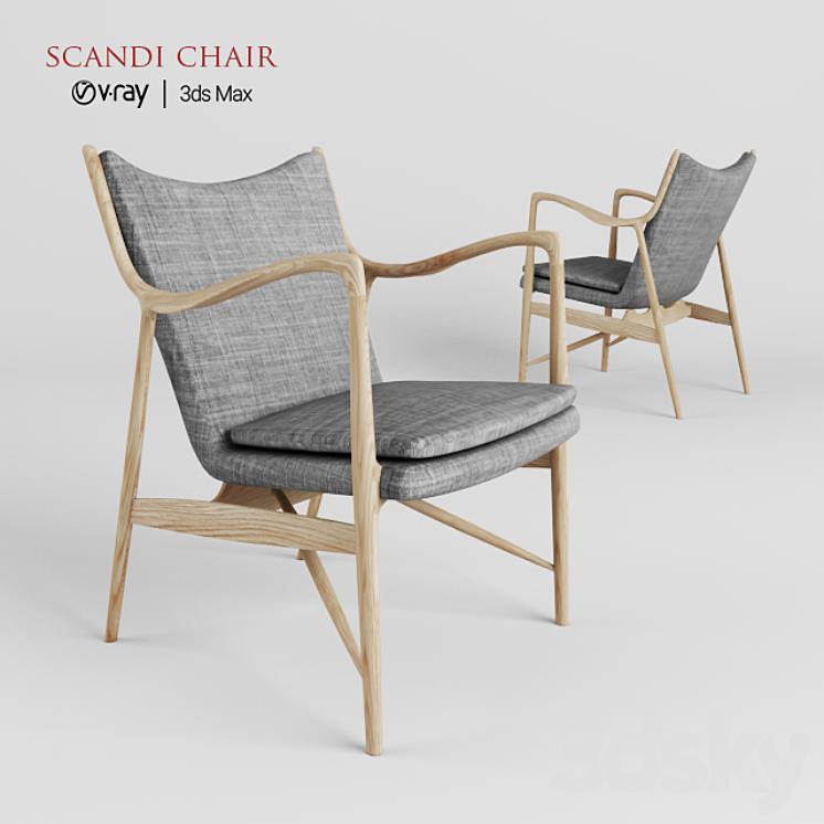 SCANDI CHAIR - Arm chair - 3D model
