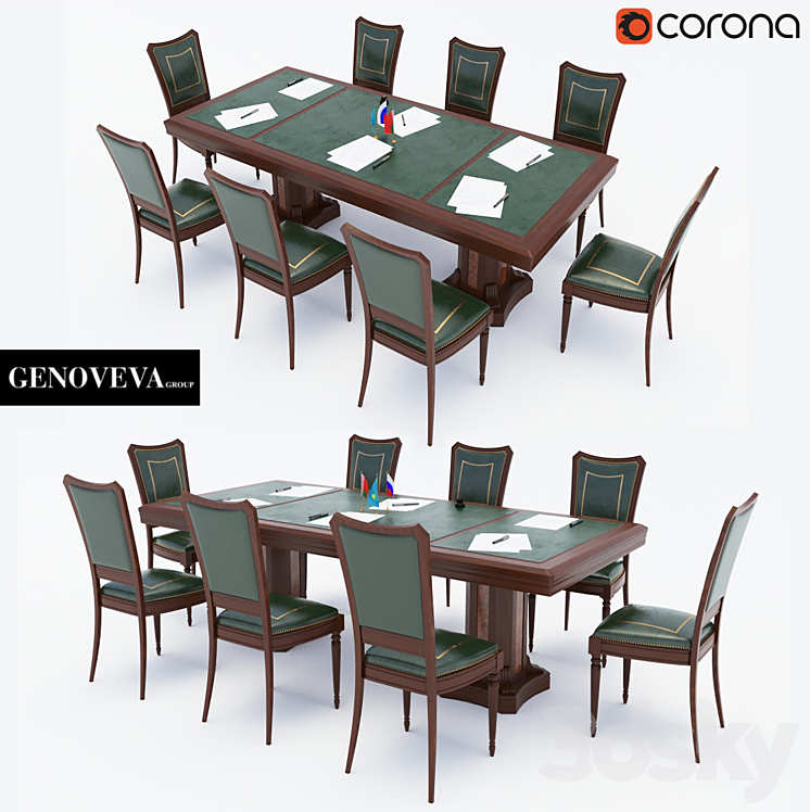 Conference Table with chairs Genoveva - Office furniture - 3D model