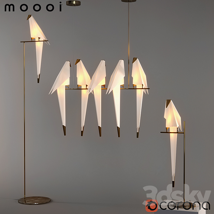Origami Bird - Pendant light - 3D model