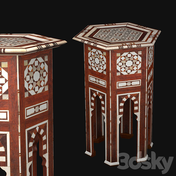 Islamic Hexagon Occasional Table - Table - 3D model