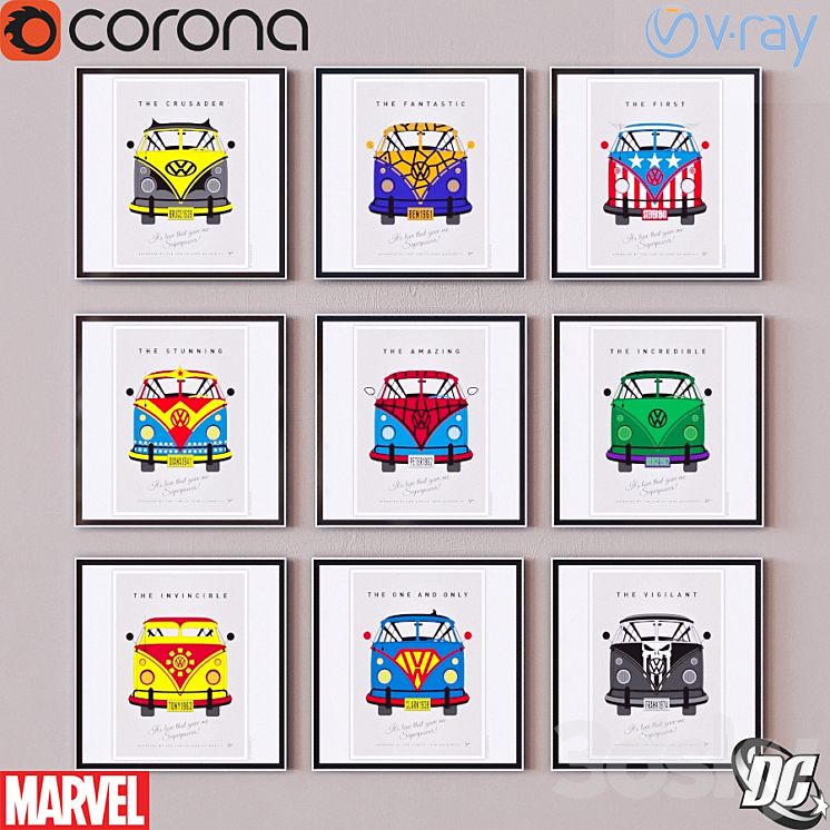 Pictures Marvel DC - Frame - 3D model