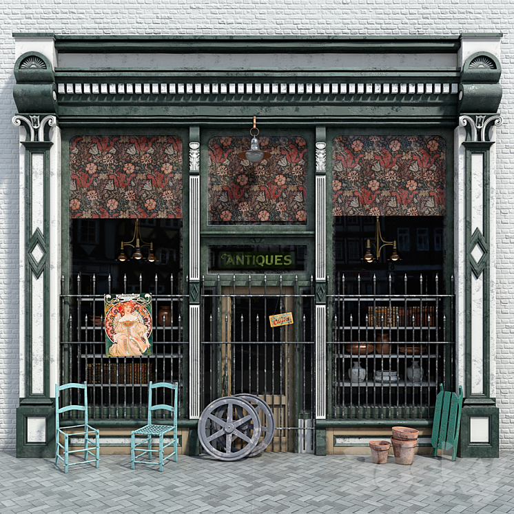 Facade Antique shop - Building - 3D model