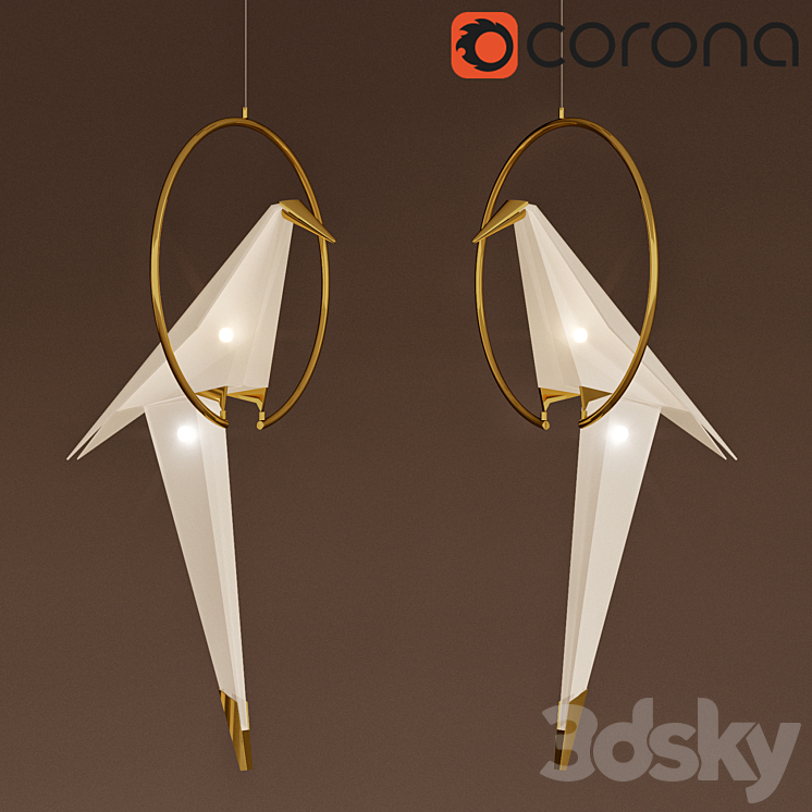 Origami Bird - Pendant light - 3D model