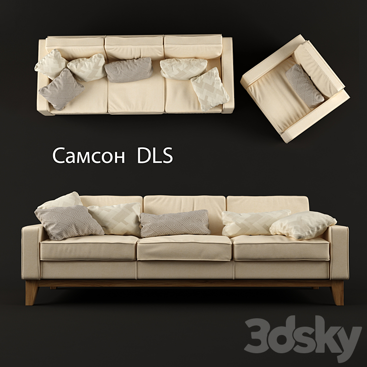 Sofa and chair Samson - Sofa - 3D model