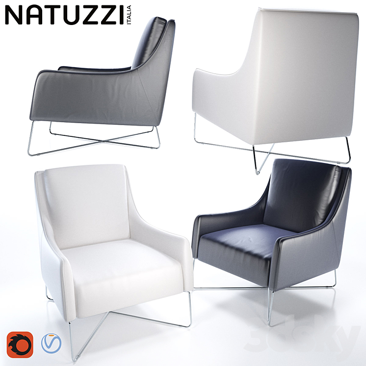 Natuzzi / Agra - Arm chair - 3D model