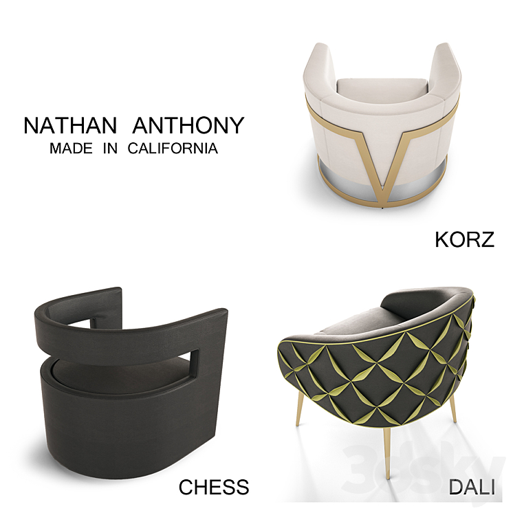 Nathan Anthony: Korz, Dali, Chess - Arm chair - 3D model
