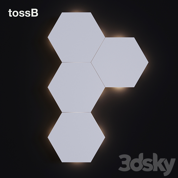 TossB Tilt Hexa - Wall light - 3D model