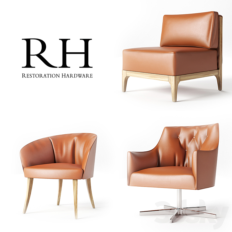 RH chair COLLECTION - Arm chair - 3D model