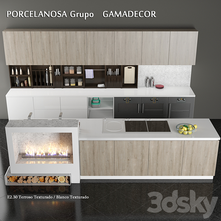 Kitchen set E2.30, PORCELANOSA Grupo GAMADECOR, Spain - Kitchen - 3D model