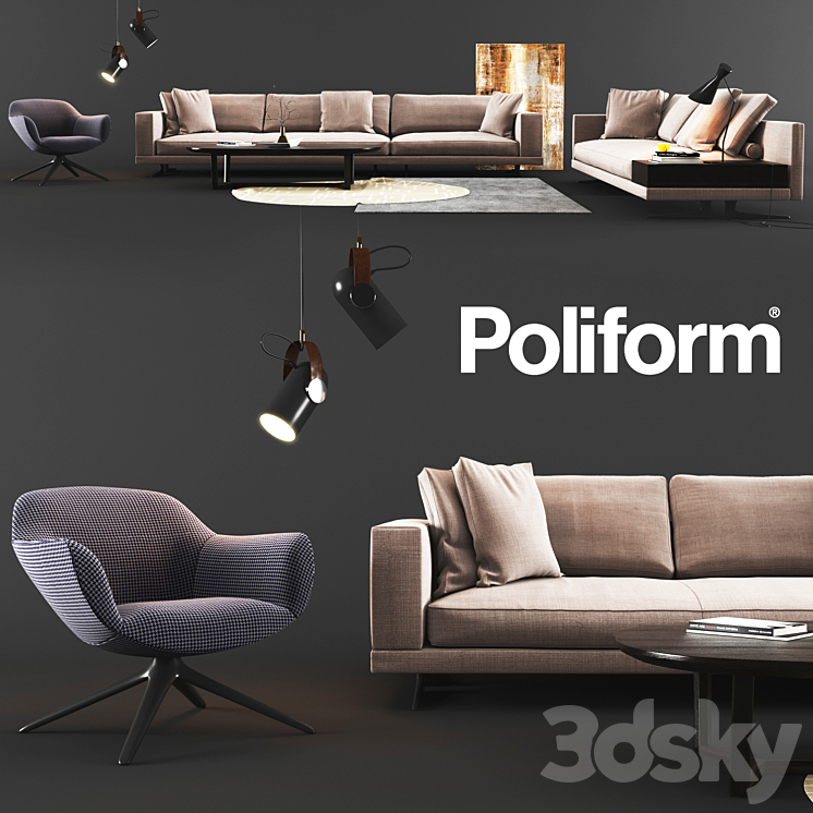 Poliform Set 03 - Sofa - 3D model