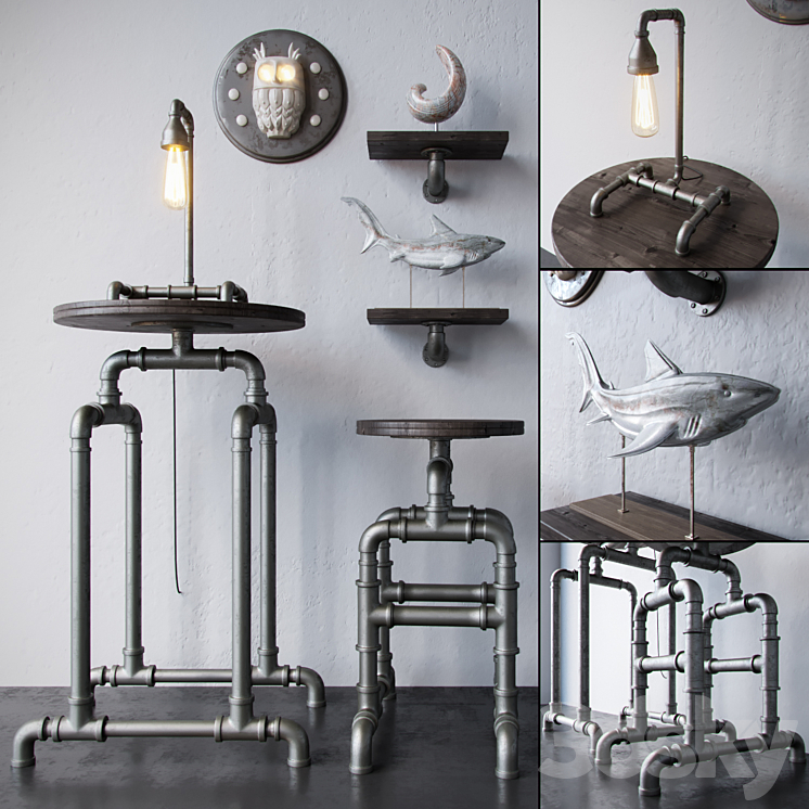 Loft Decorations Set by Abdulkadirov II - Other decorative objects - 3D ...