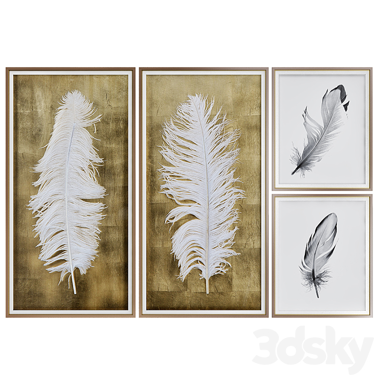 Feather wall art - Frame - 3D model