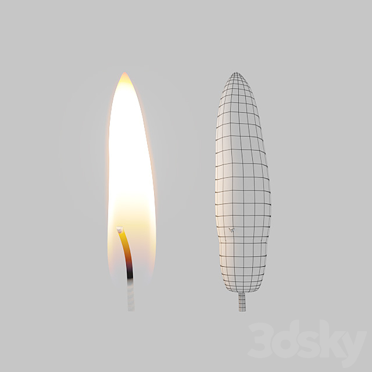 Candle flame with animation - Miscellaneous - 3D model
