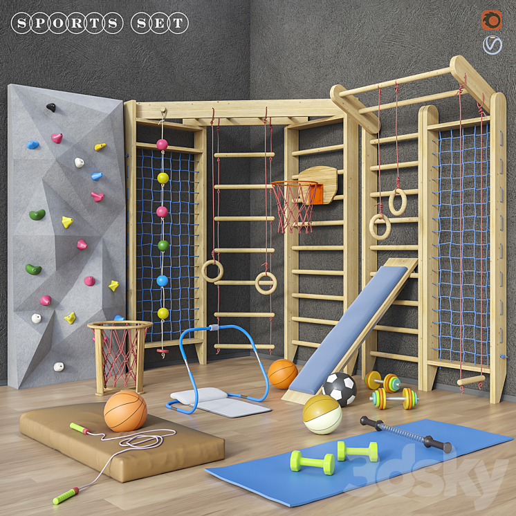 Sports furniture and equipment set 1 - Sports - 3D model