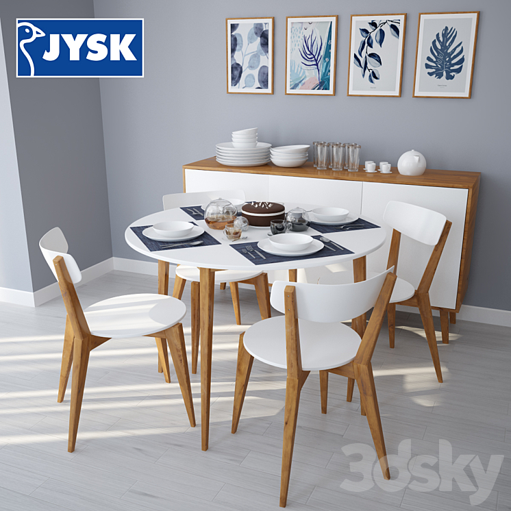 Jysk dinner set one - Table + Chair - 3D model