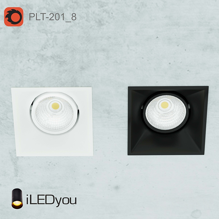 PLT-201_8 recessed rotary lamp - Spot light - 3D model