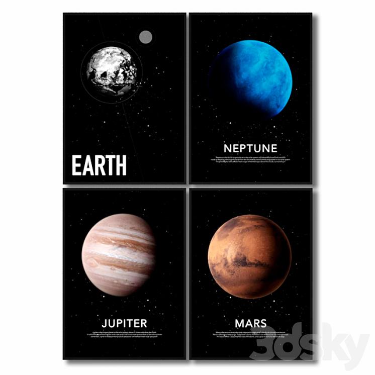 A set of posters for the children's room - the planet of the solar ...