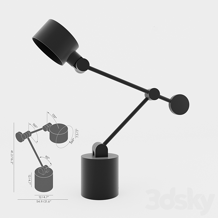 BOOM TASK LIGHT BLACK - Table lamp - 3D model
