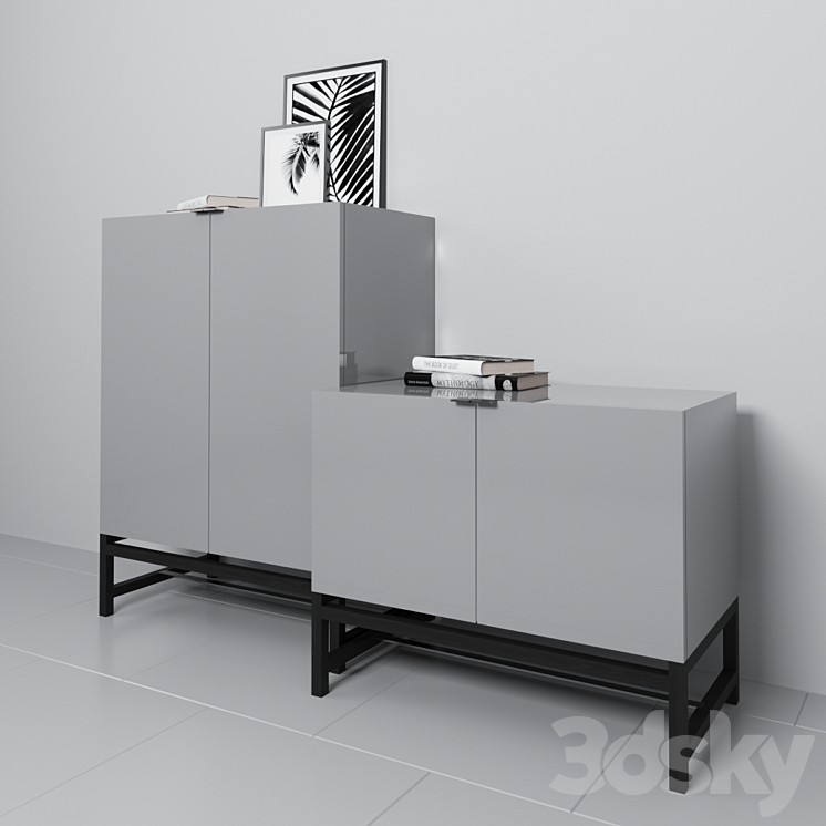 Minotti. Harvey vertical cabinet - Sideboard & Chest of drawer - 3D model