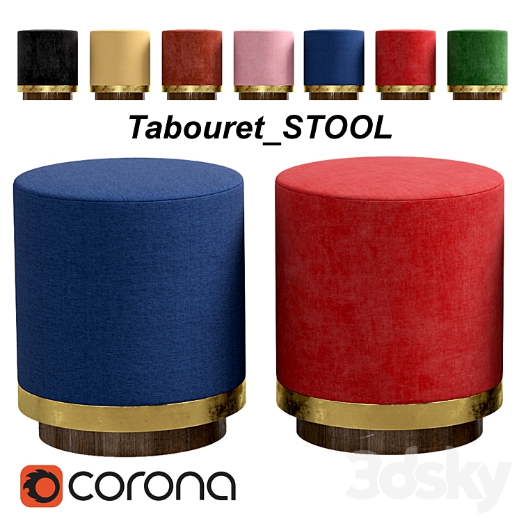 Tabouret Stool 50's - Other soft seating - 3D model