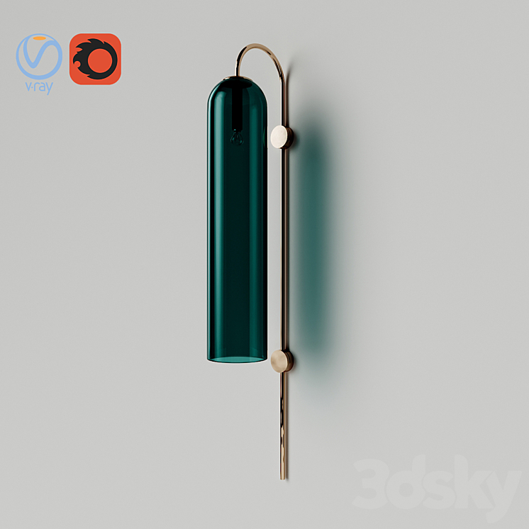 Wall Float Lamp Green - Wall light - 3D model