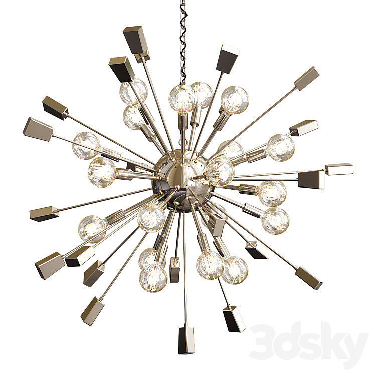 Large Mid Century Modern Sputnik - Pendant light - 3D model