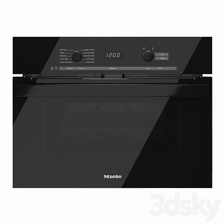 Speed Oven Miele H 6100 6200 BM AM Black - Kitchen appliance - 3D model