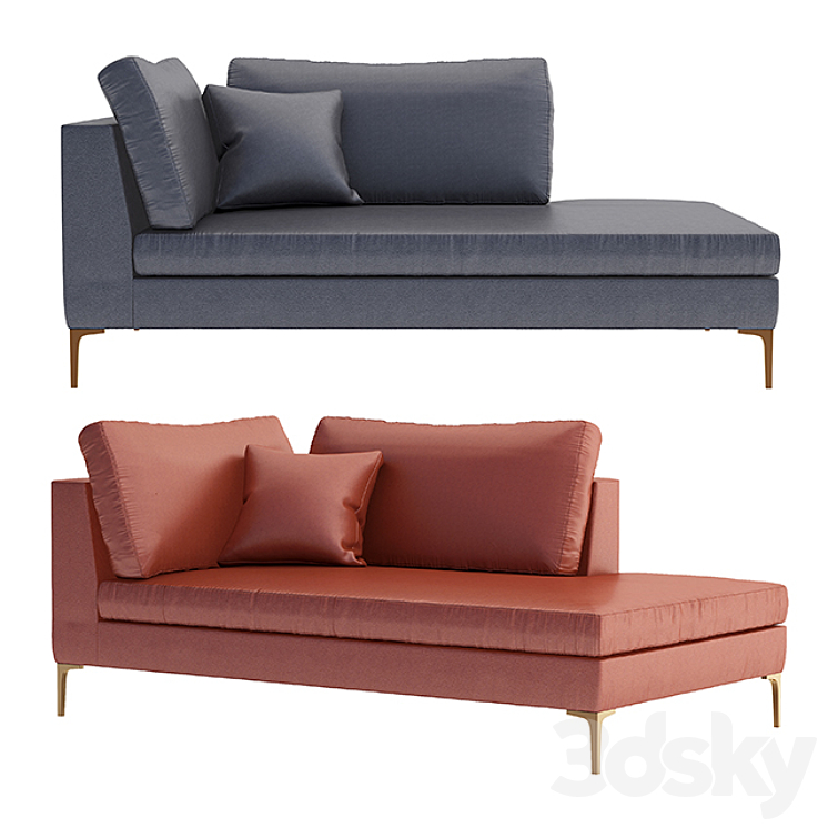 Velvet Edlyn Right Sectional - Sofa - 3D model