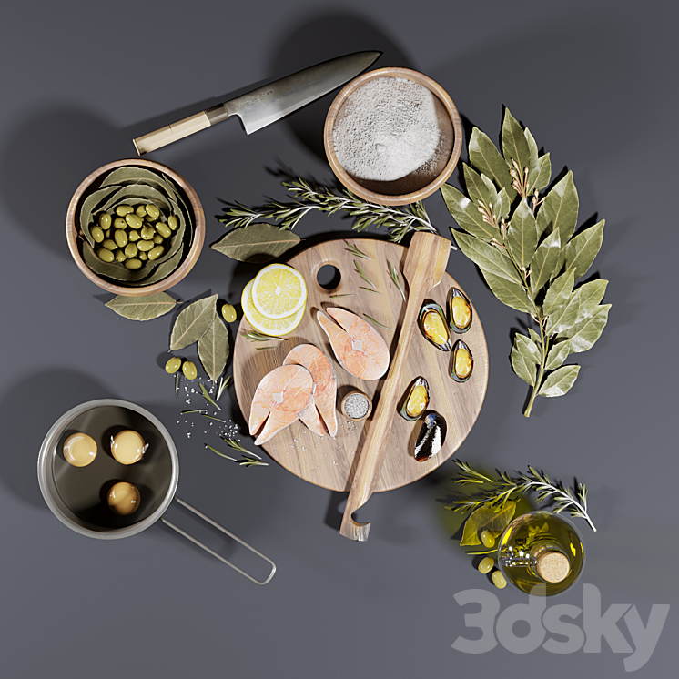 Kitchen_set_01 - Food and drinks - 3D model