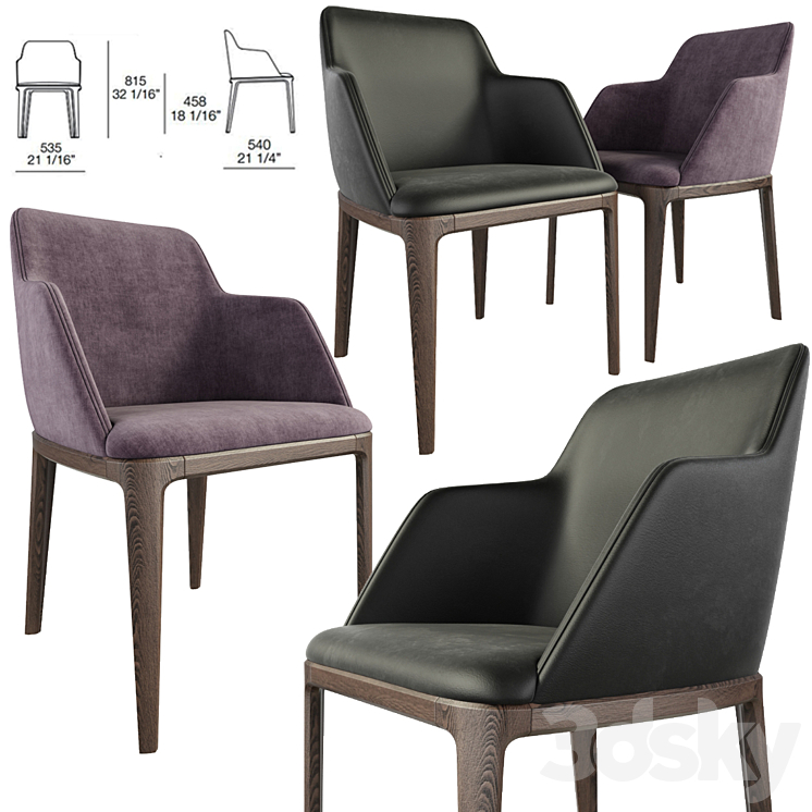 Poliform Grace Dining Chair - Chair - 3D model