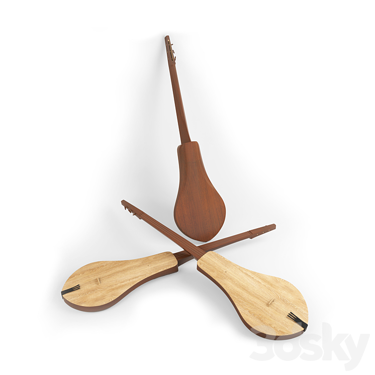 Kyrgyz "Komuz" - Musical instrument - 3D model